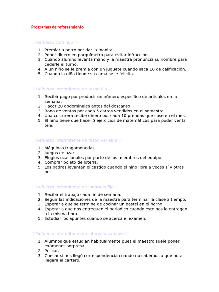 Tarea Programas de Reforzamiento | PDF