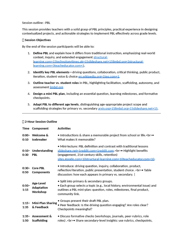 Session Objectives of PBL | PDF | Intelligence | Procedural Knowledge