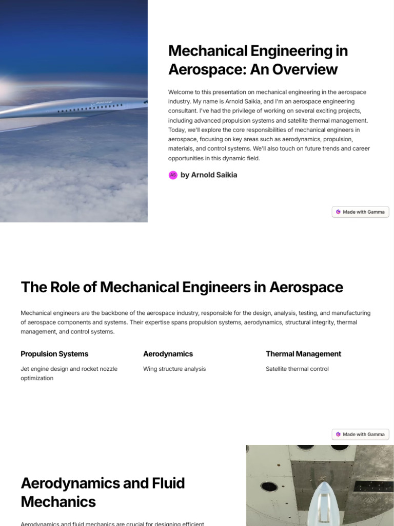 Mechanical Engineering in Aerospace Overview | PDF | Flight | Propulsion