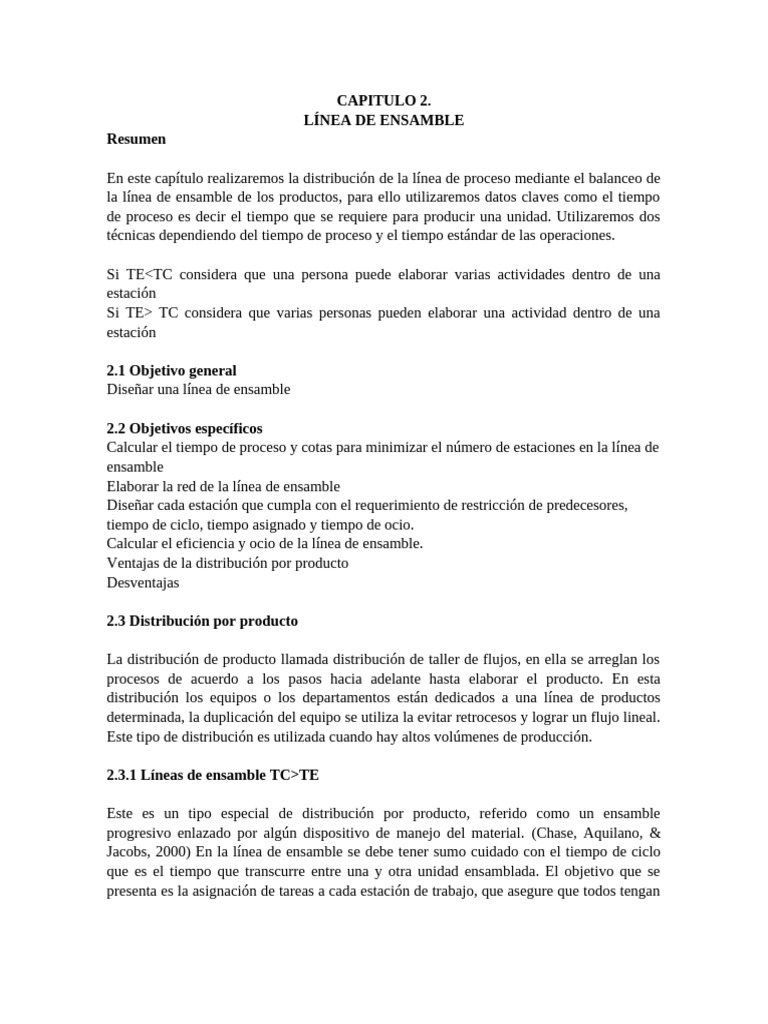 Líneas de Ensamble | PDF