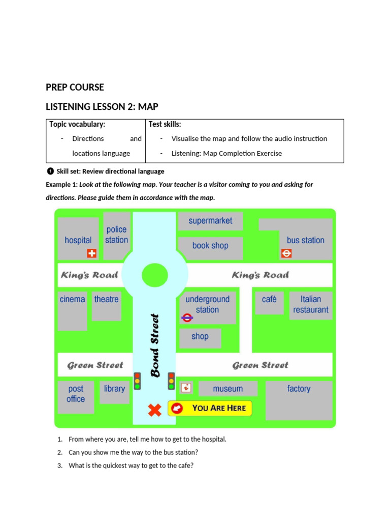 Map Skills for Supermarket Directions | PDF