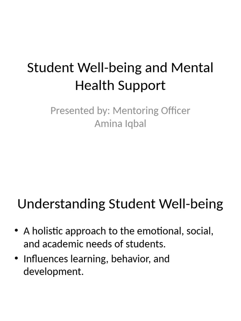 Student Wellbeing Mental Health Teacher Training Expanded | PDF ...