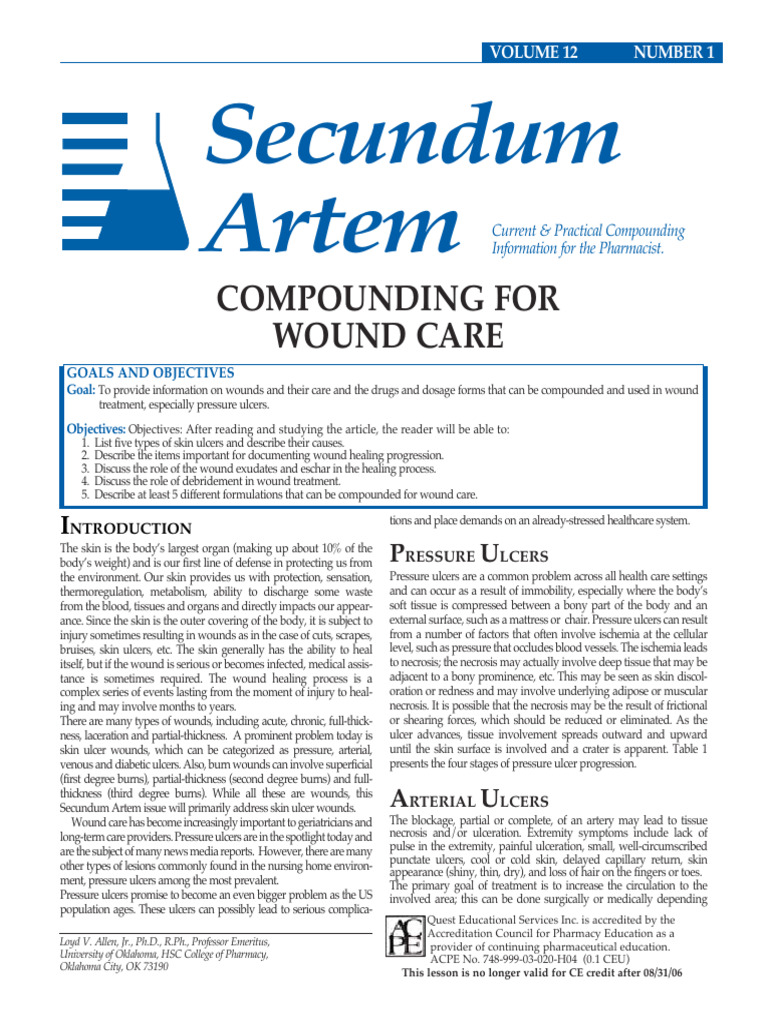Compounding For Wound Care | PDF | Wound | Wound Healing