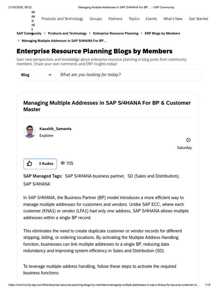 Managing Multiple Addresses in SAP S/4HANA | PDF | Enterprise Resource ...