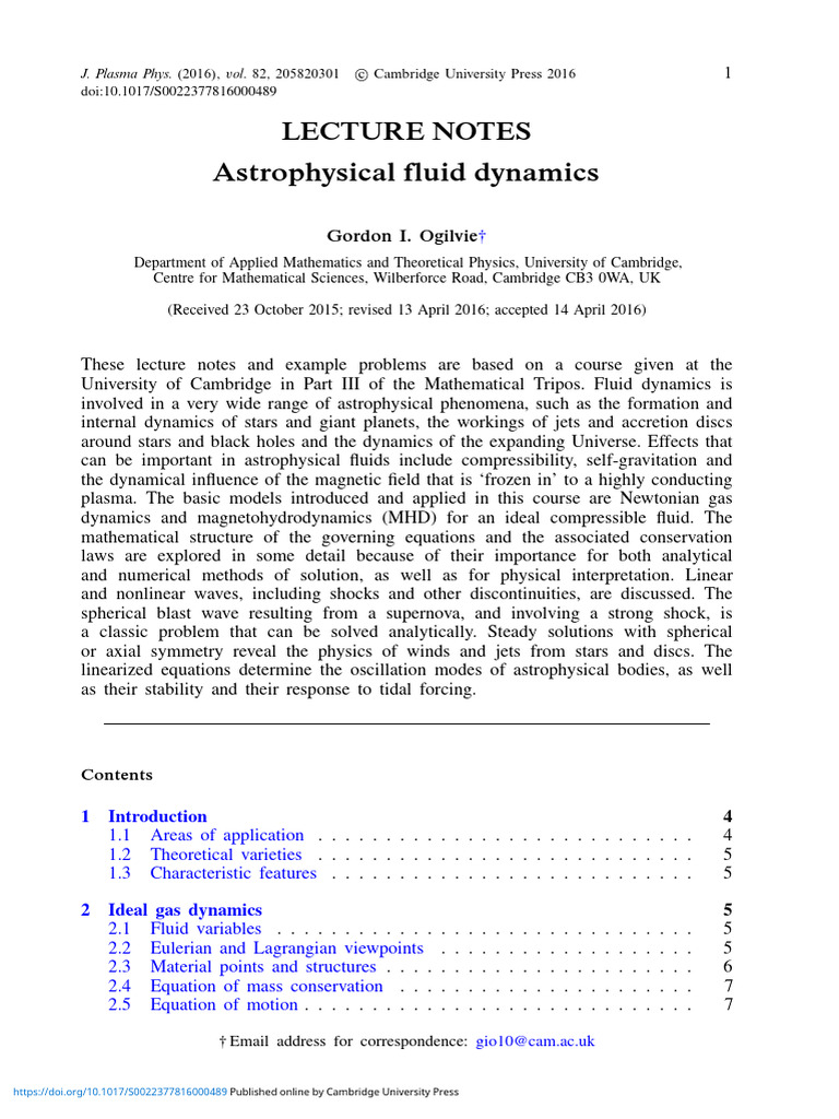 Astrophysical Fluid Dynamics III | PDF | Continuum Mechanics ...
