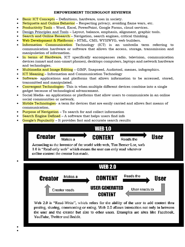 1st Quarter Emtech Reviewer PDF | PDF | Image Editing | Information And Communications Technology