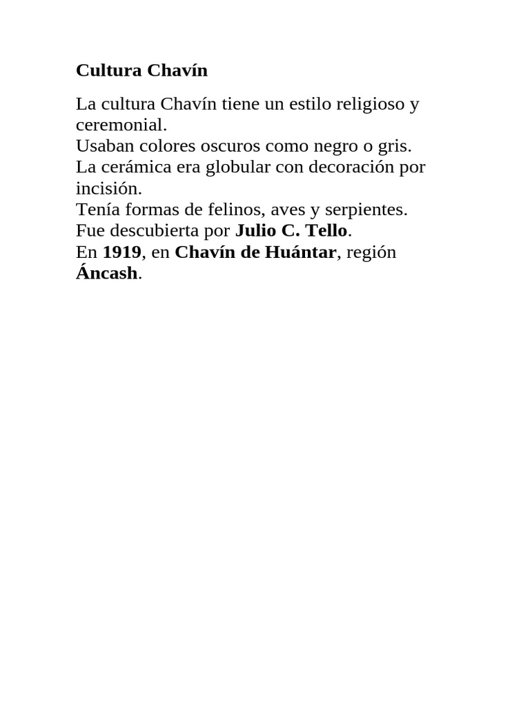 Cultura Chavín | PDF