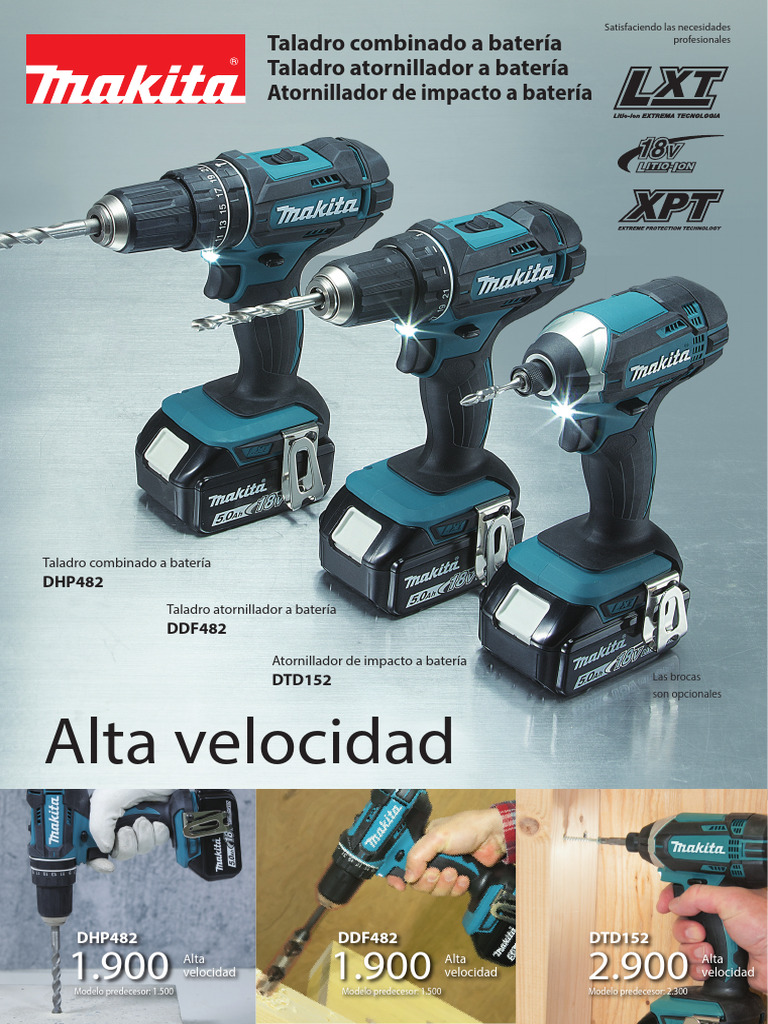 Makita Ddf482 Dhp482 Dtd152 Es | PDF | Perforar | Tornillo