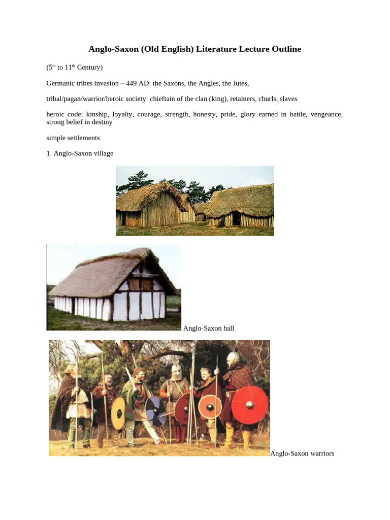 Anglo Saxon Literature | PDF | Beowulf | Anglo Saxon England