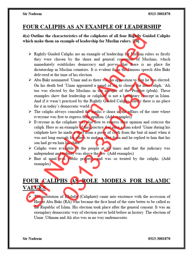 Four Caliphs - 250502 - 101158 | PDF | Caliphate | Shura