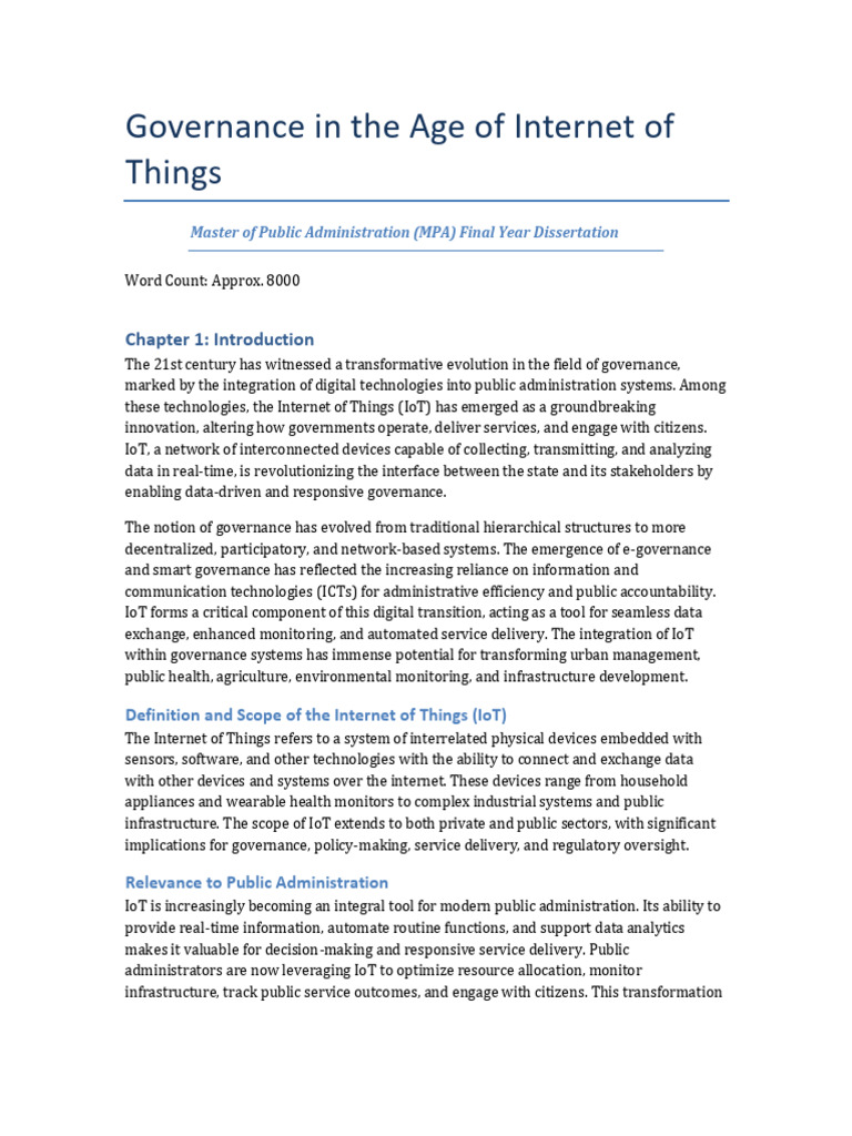 IoT Governance Overview and Implications | PDF | Internet Of Things ...
