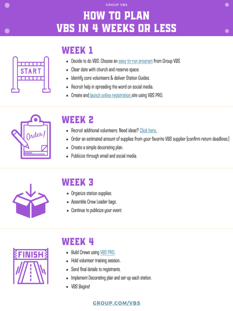 Plan VBS in 4 Weeks: A Step-by-Step Guide | PDF
