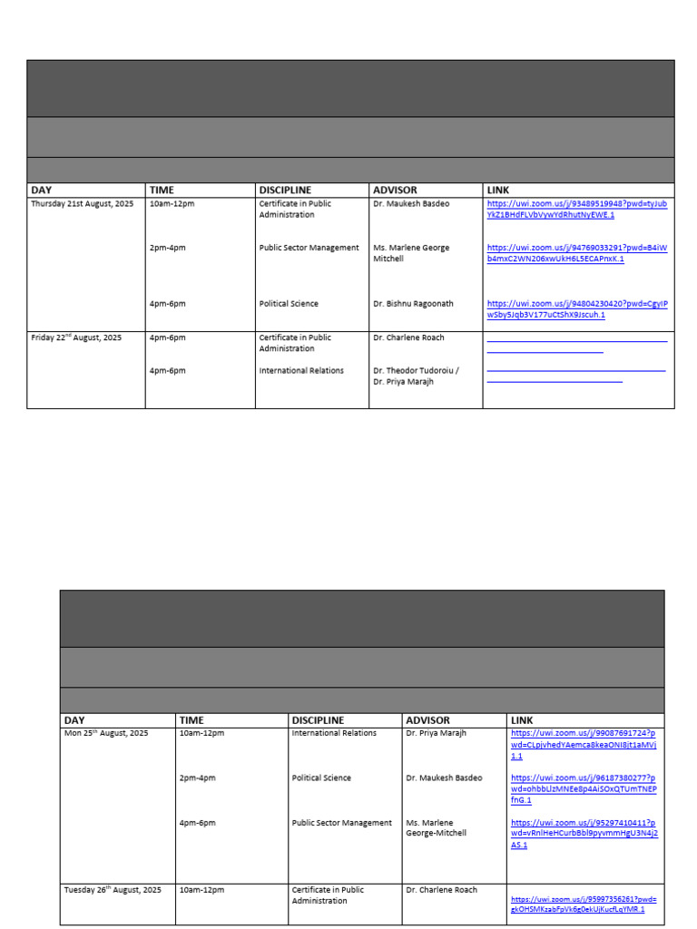 DPS - AA Schedule Semester I 2025-2026 | PDF | Educational Stages ...