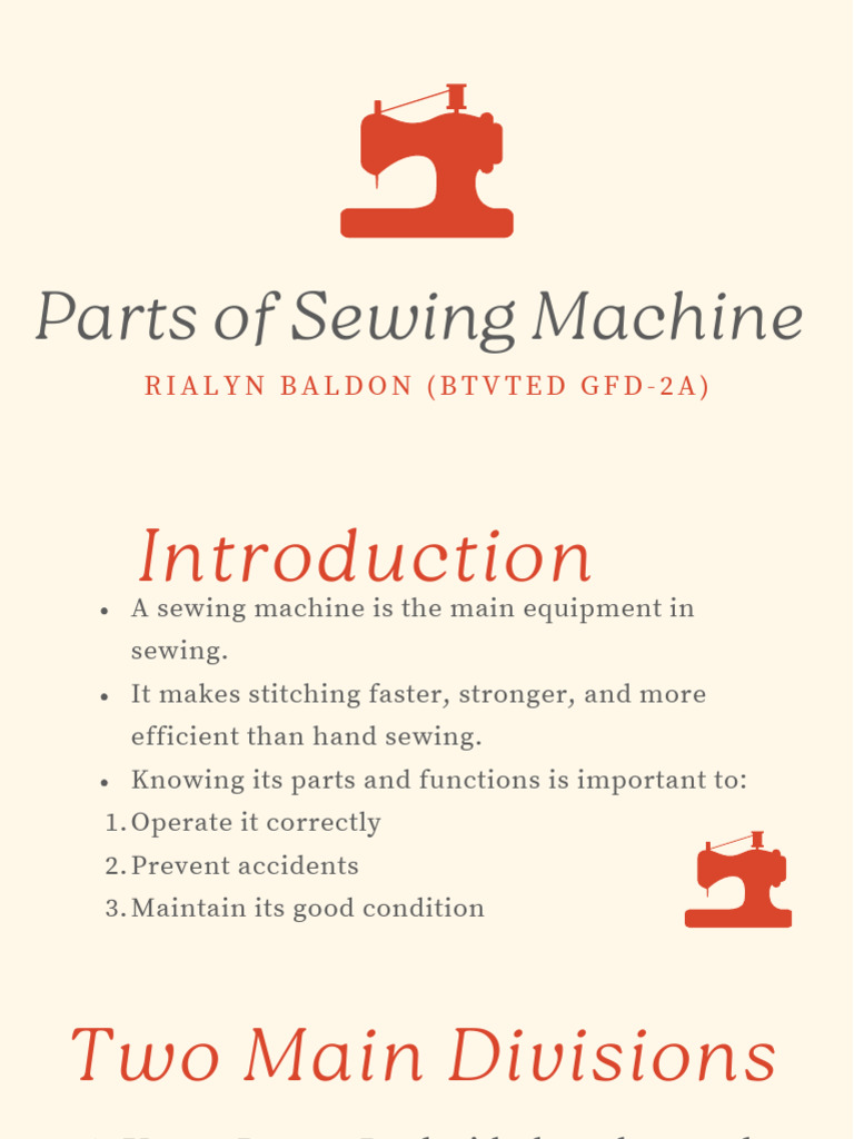 Essential Parts of a Sewing Machine | PDF | Sewing Machine | Mechanical ...