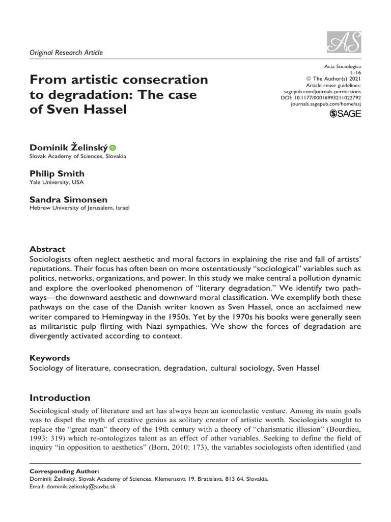 Sven Hassel: From Acclaim to Degradation | PDF | Aesthetics