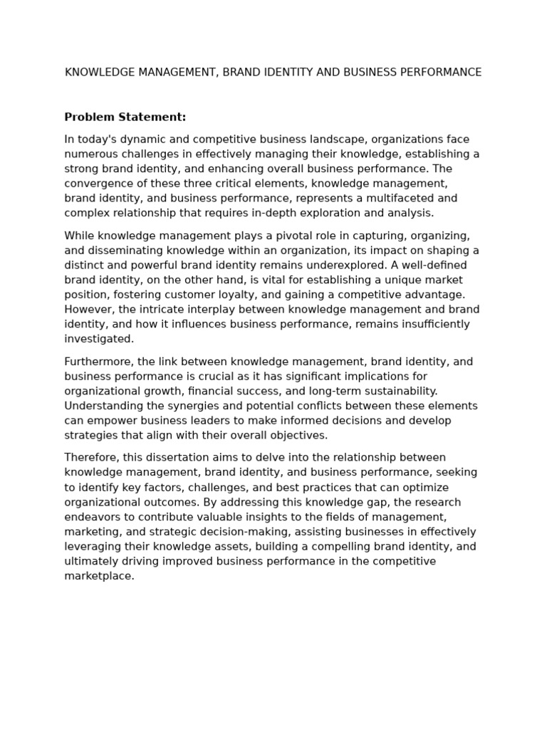 Knowledge Management & Brand Identity Impact | PDF