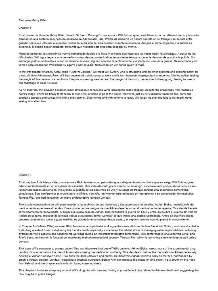 Resumen Mercy Killer | PDF | Medicine | Health Care