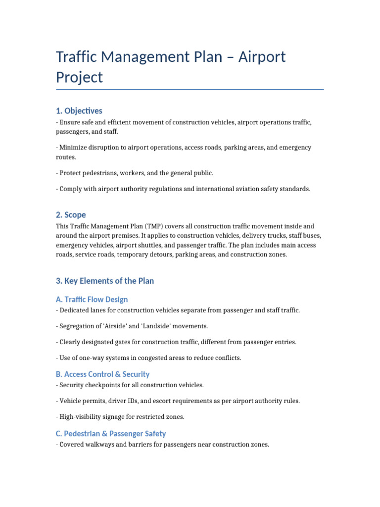 Airport Traffic Management Plan | PDF | Traffic | Airport