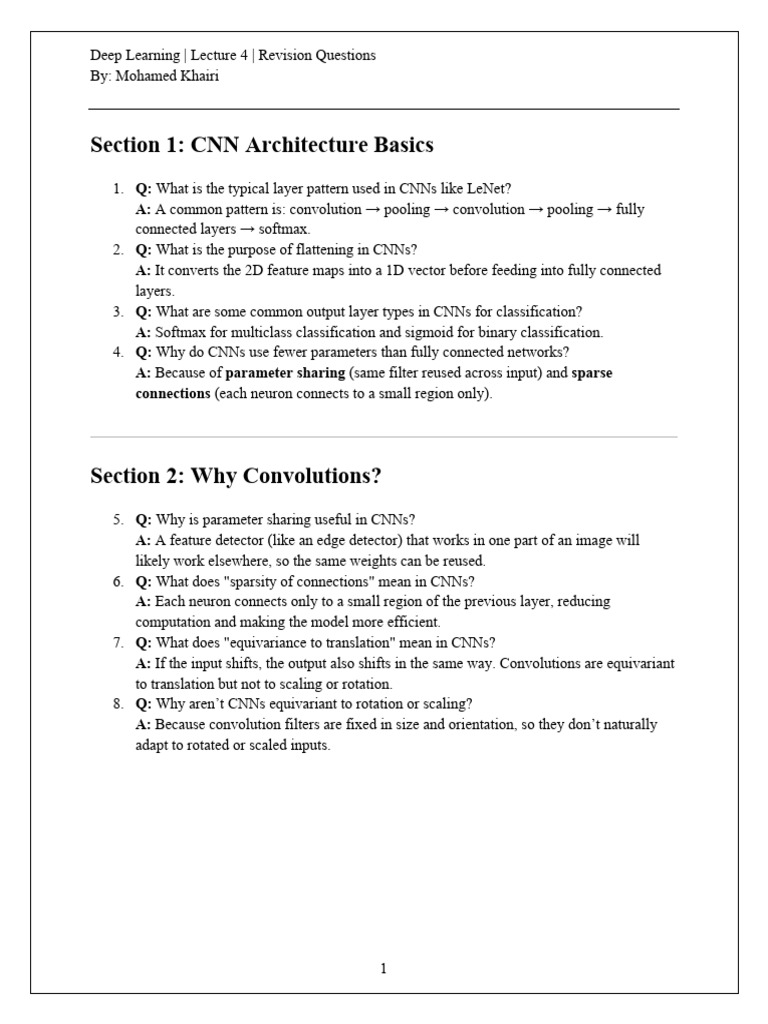 Revision Questions - Lecture 4 | PDF | Statistical Classification | Computational Neuroscience