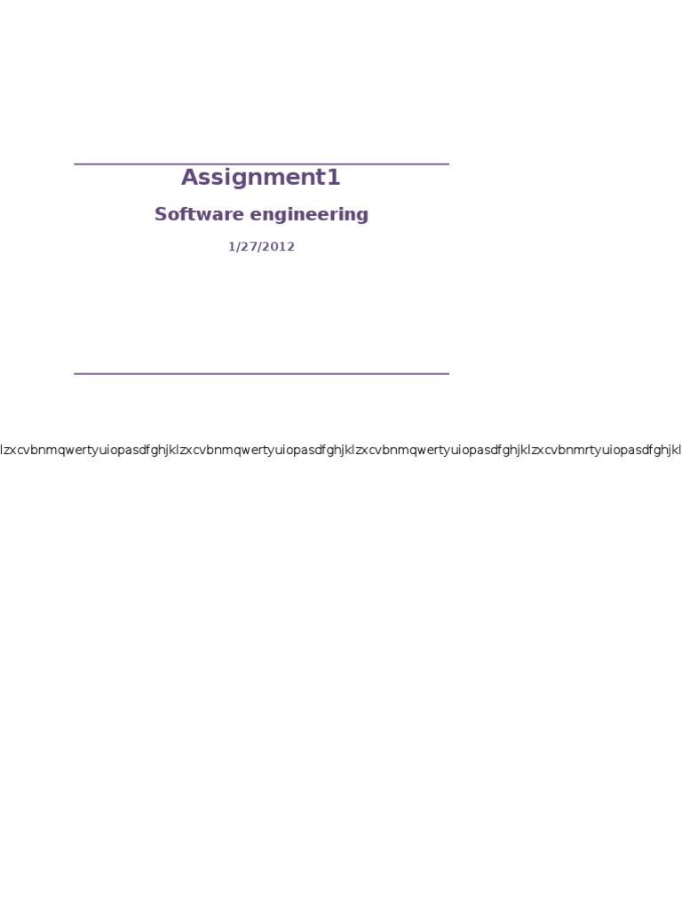 Assignment1: Software Engineering | PDF | Software Development Process | Software Development