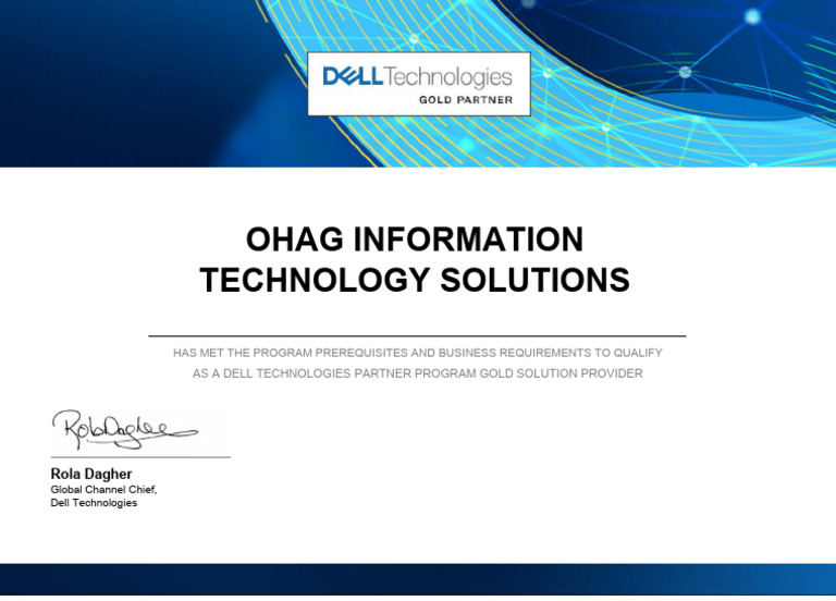 Dell Technologies Partner Program Certificate PTR-1-PT-0000177039 | PDF