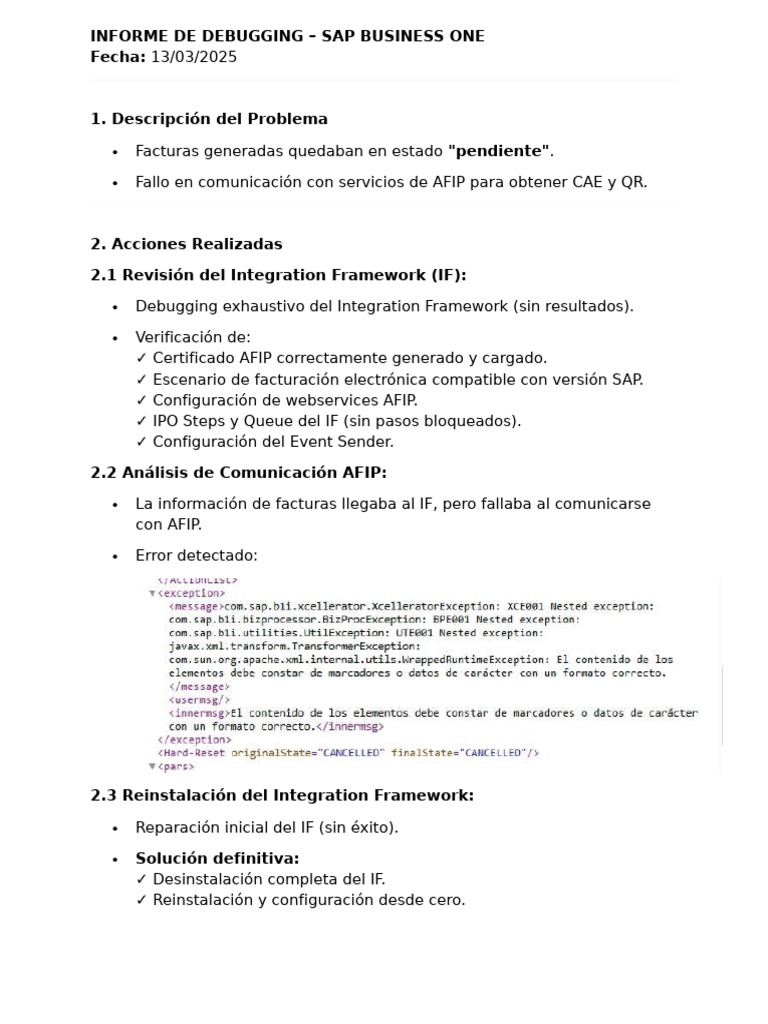 Informe de Debugging | PDF