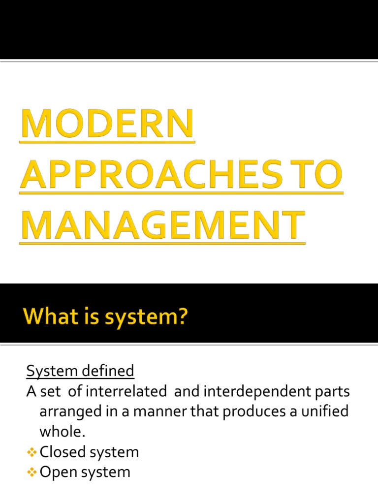 Modern Approaches To Management | PDF | System | Information System