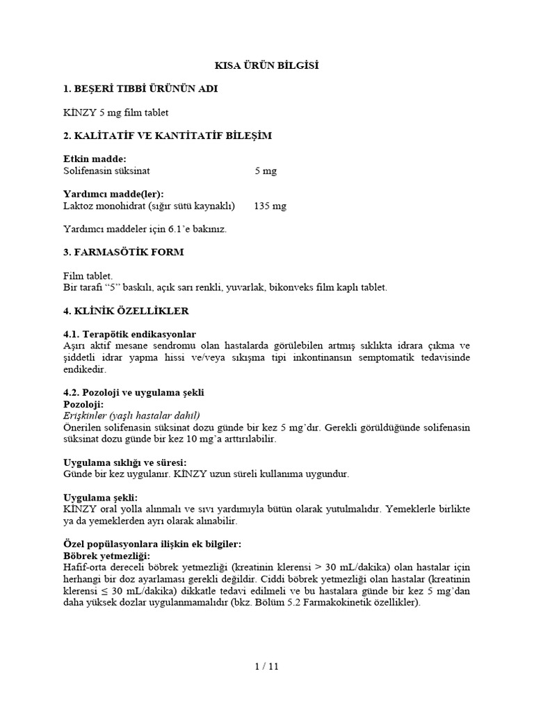 Kinzy 5 MG Film Tablet | PDF