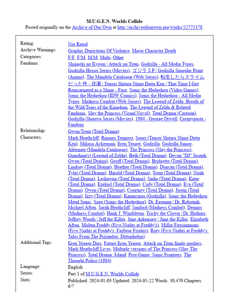 MUGEN Worlds Collide | PDF