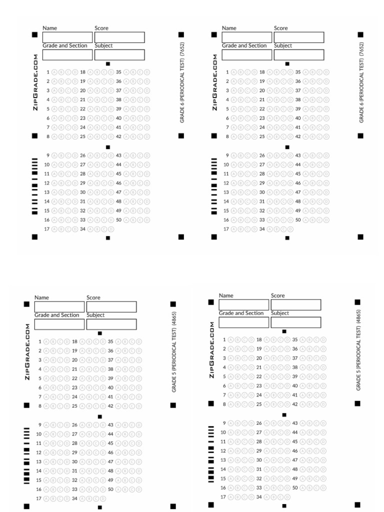 GRADE 5 AND 6 ANSWER SHEET (3) | PDF