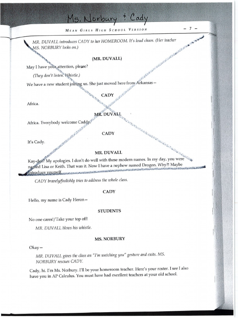 Mean Girls Script Cuttings | PDF