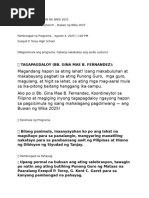 Iskrip para Sa Buwan NG Wika (Lakan at Lakambini) | PDF