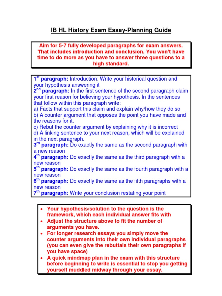 IB HL History Essay Planning Guide | PDF | Language Arts & Discipline
