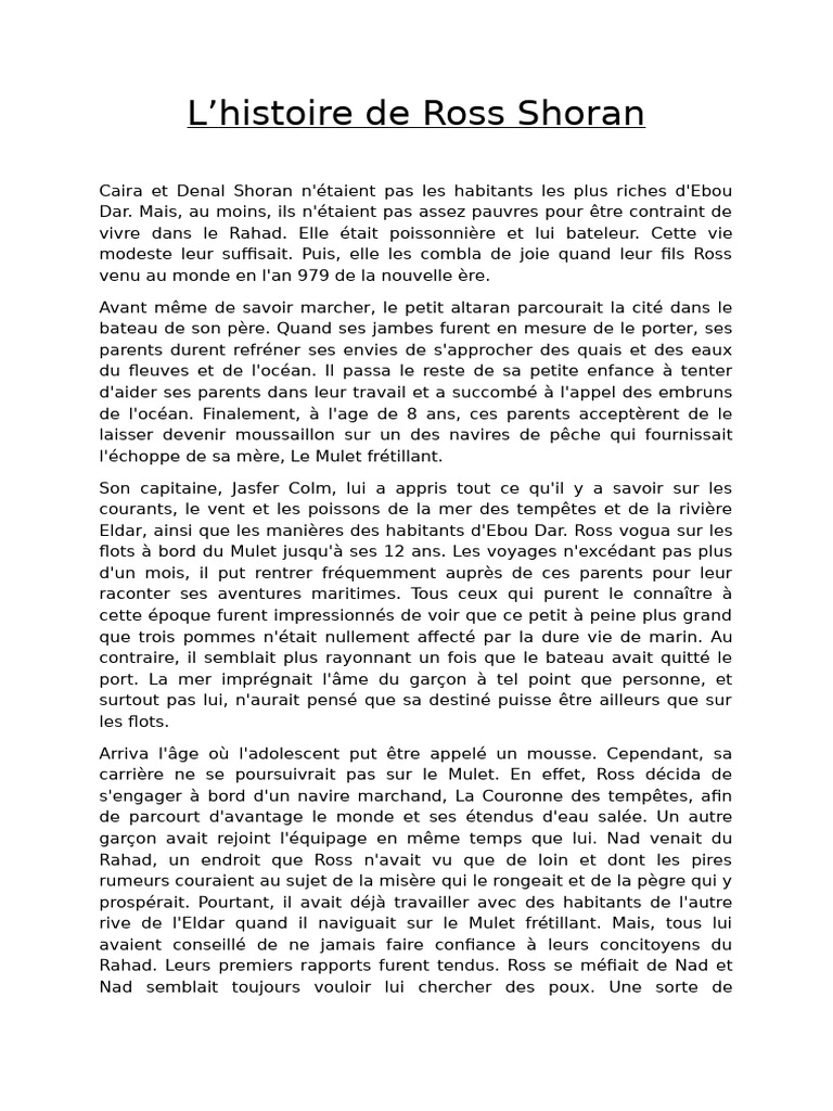 L'Aventure de Ross Shoran en Mer | PDF | La Roue du temps | Bateaux