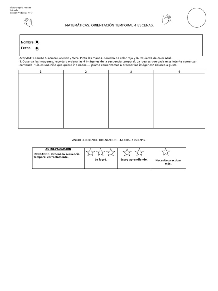 Actividad de Orientación Temporal para NT1 | PDF