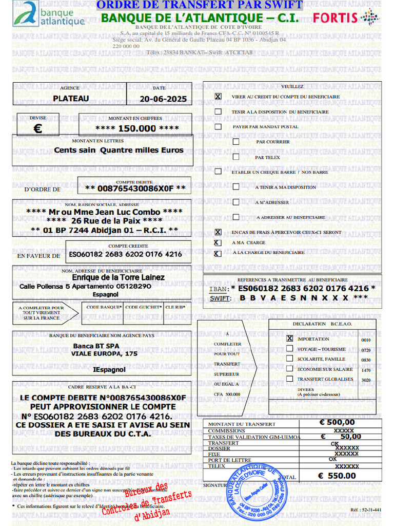 Attestation Del Bonifico | PDF