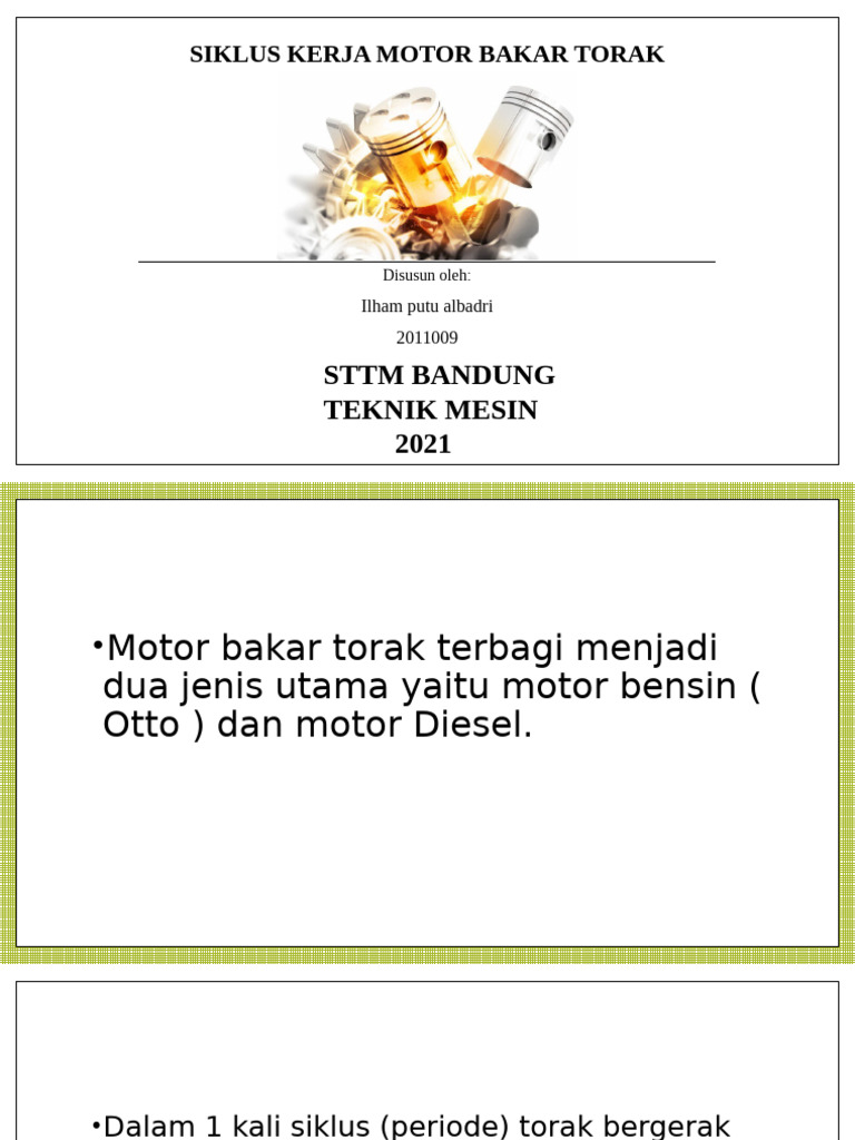 Siklus Kerja Motor Bakar Torak | PDF