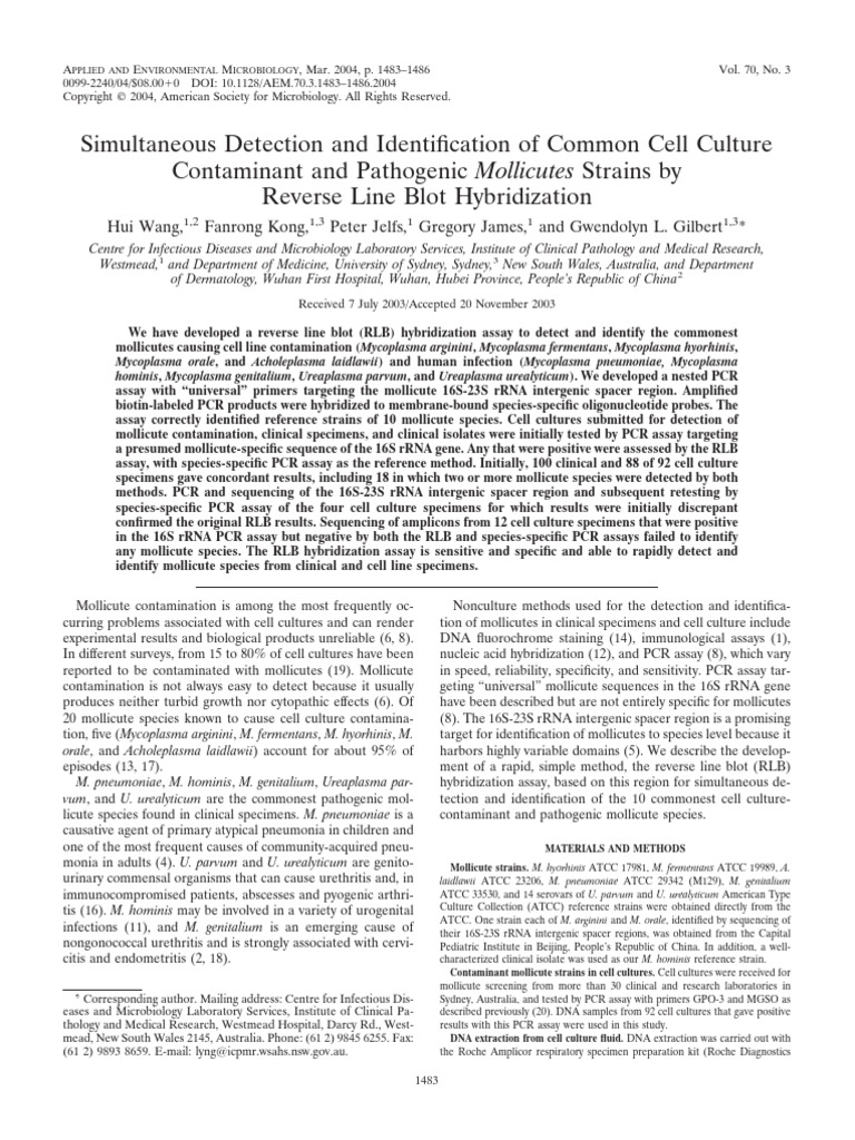 Appl. Environ. Microbiol. 2004 Wang 1483 6 | PDF | Polymerase Chain ...