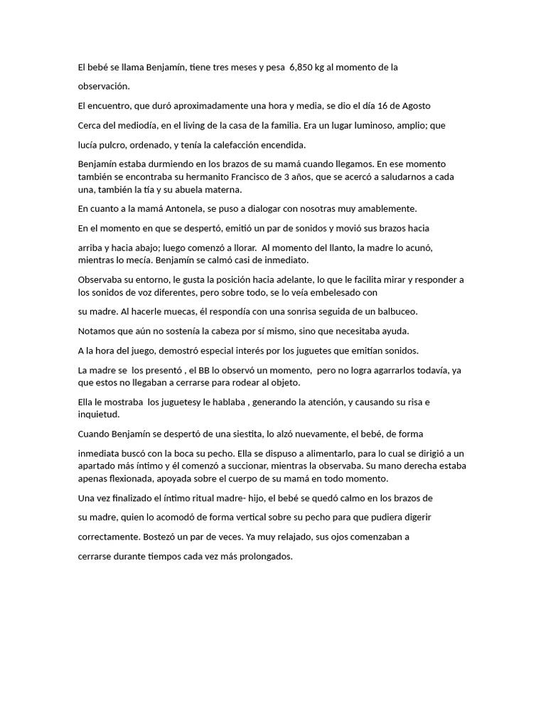 El Bebé Se Llama Benjamín | PDF