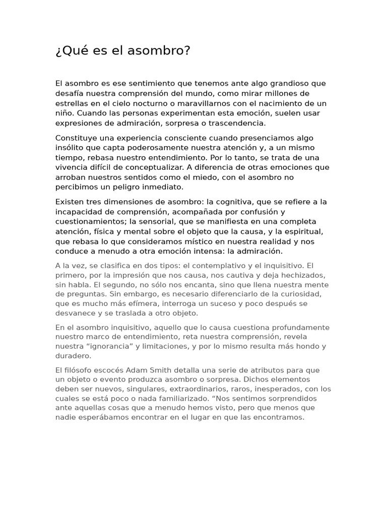Definición y Dimensiones del Asombro | PDF | Experiencia | Las emociones