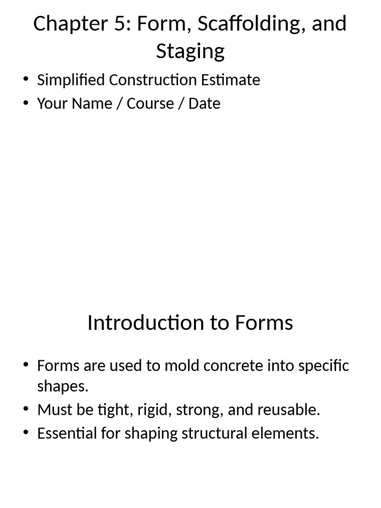 Staging and Formwork in Construction | PDF