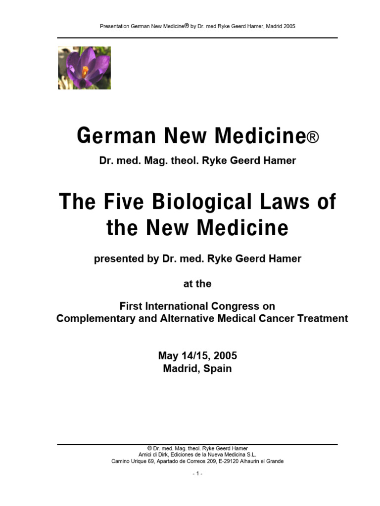 Dr Ryke Geerd Hamer , Caroline Markolin PhD - German New Medicine Book ...