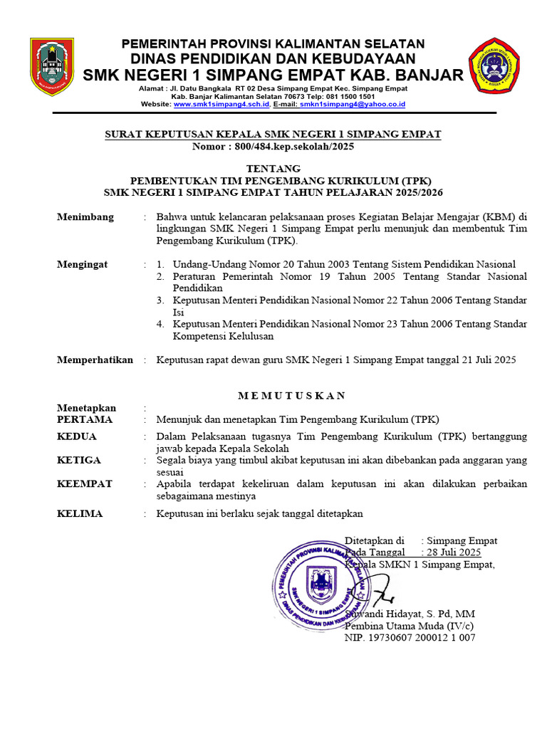 SK TPK 2025-2026 | PDF