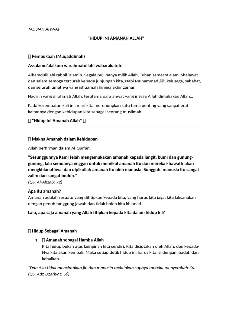 Tausiah Ahwat | PDF