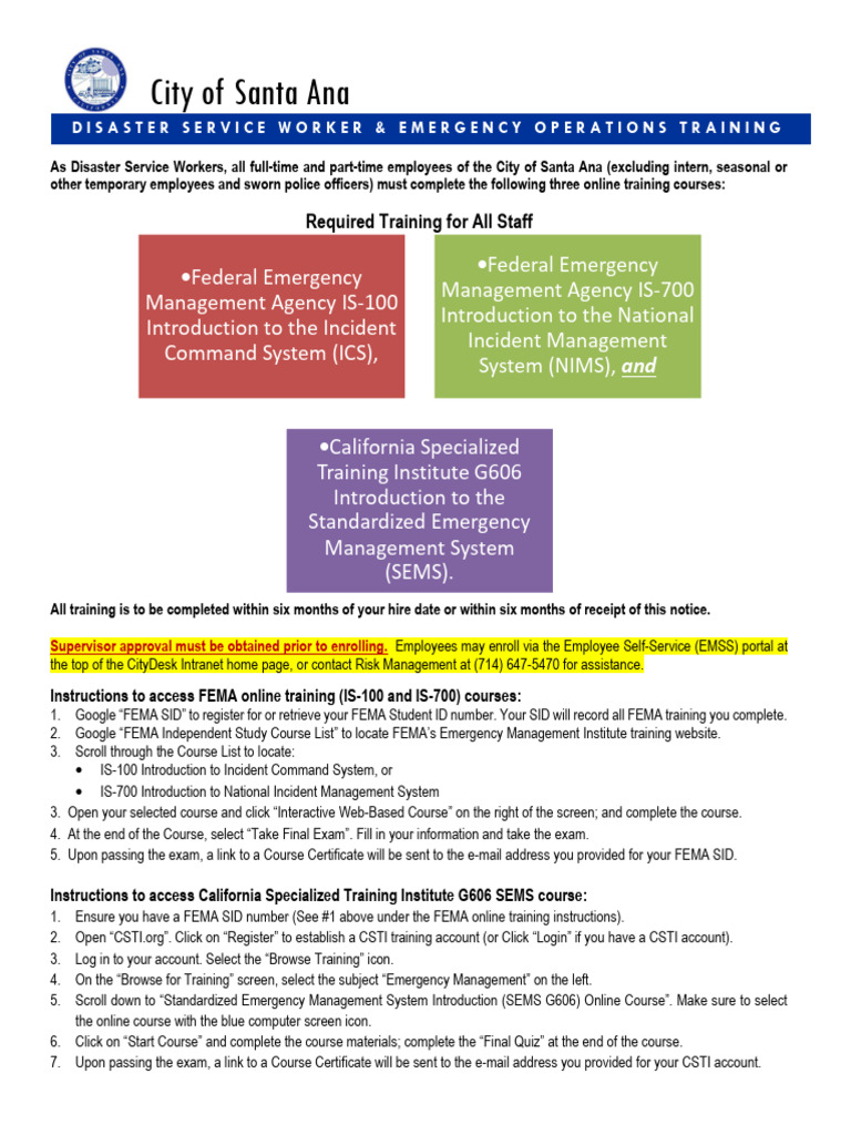 SEMS G606 Training for Santa Ana Staff | PDF | Incident Command System ...