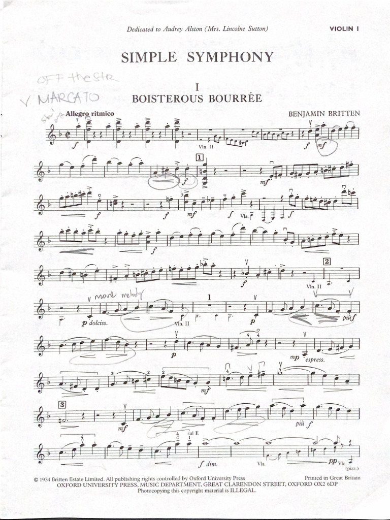 Britten Simple Symphony, Violin 1 | PDF