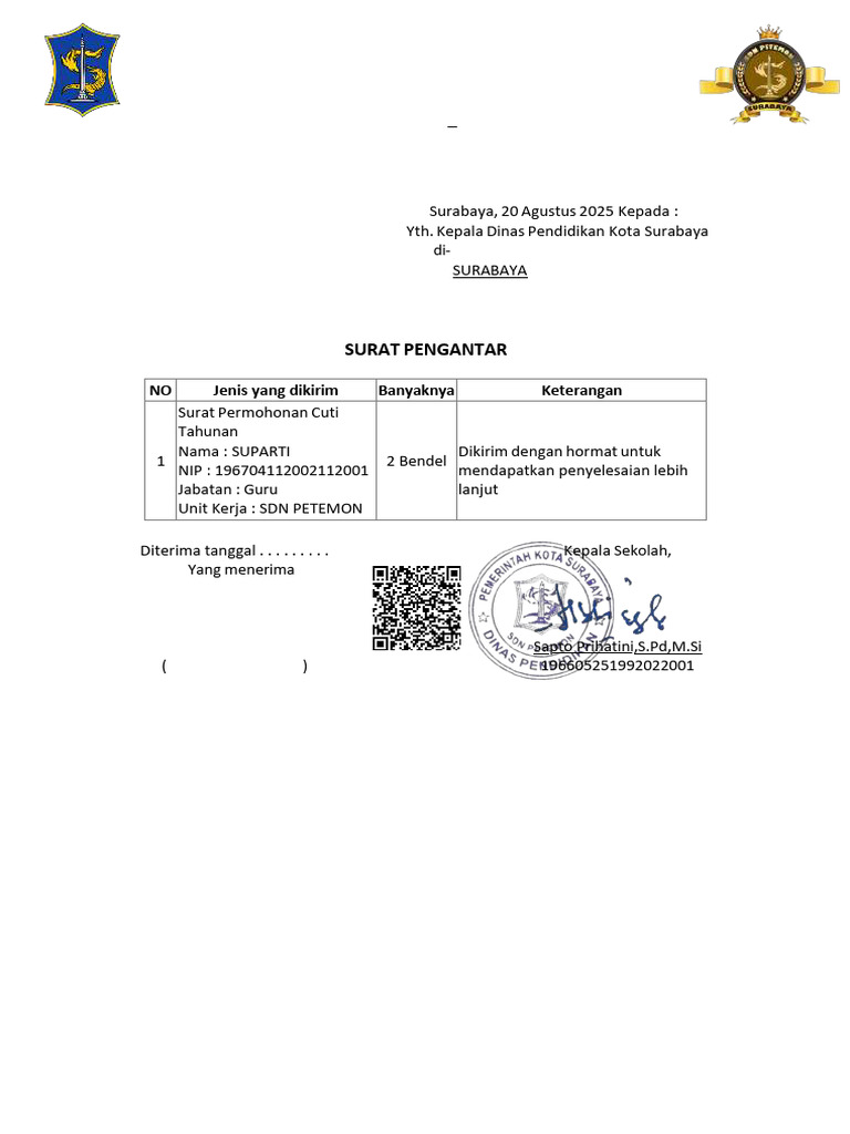 Surat Pengantar SUPARTI | PDF