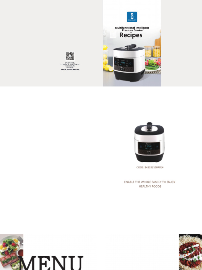 Electric Pot Recipe Book Aigostar Panda | PDF