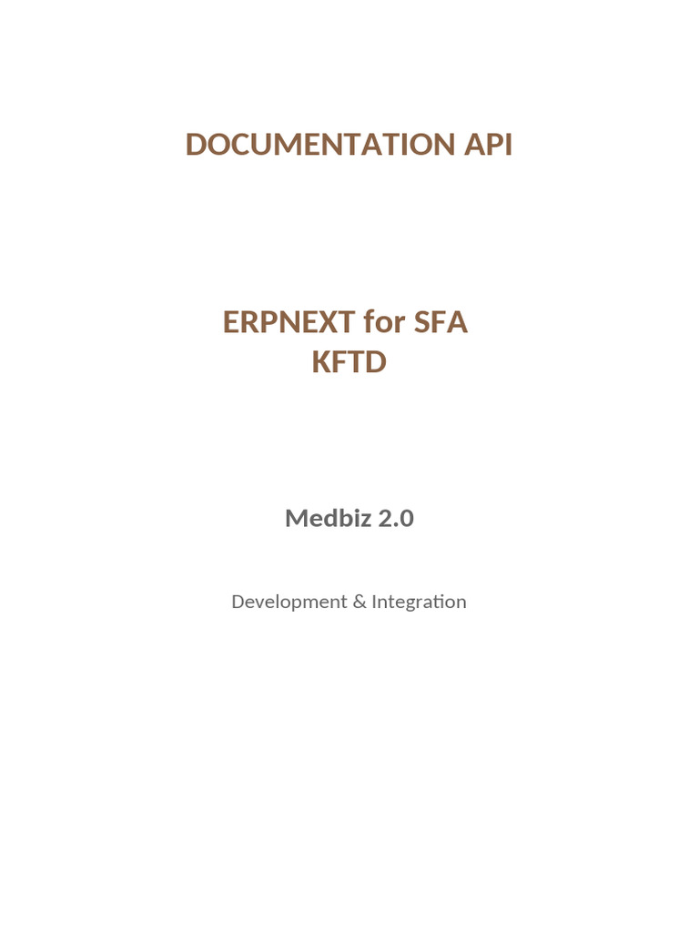 API Doc ERPNext For SFA Medbiz | PDF | Value Added Tax | Computing
