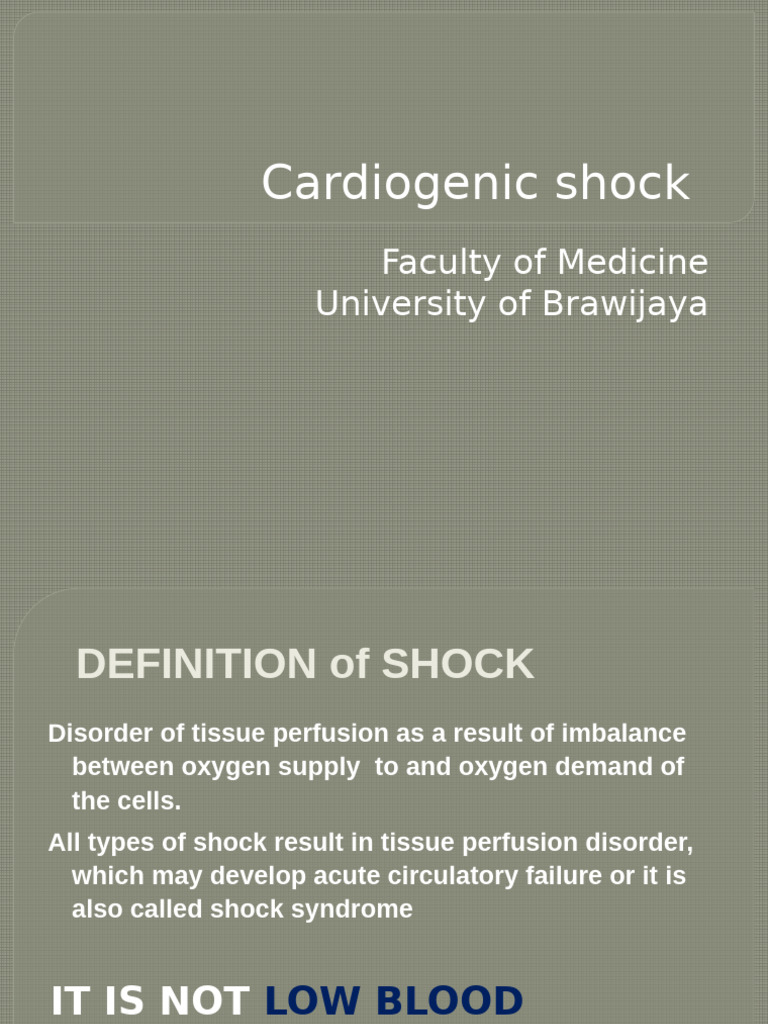 Understanding Cardiogenic Shock: Causes & Treatment | PDF | Shock ...
